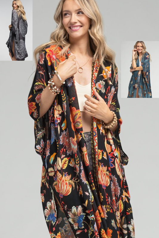 One Size Beautiful Long Kimonos - Multiple Colors – Debra's Passion ...