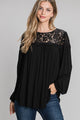Allie Rose Loose Top Lace Accent - Black – Debra's Passion Boutique