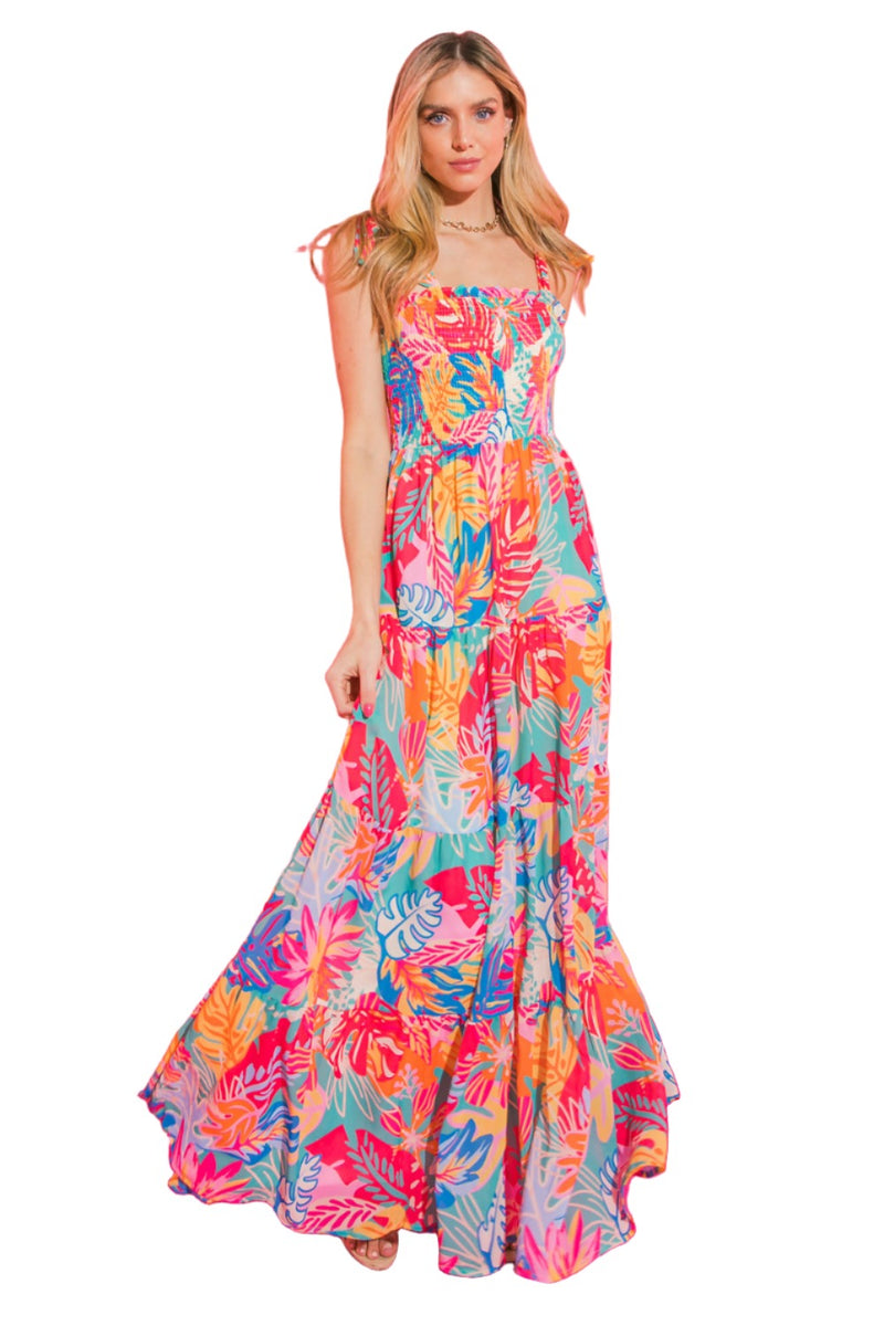 Flying Tomato Tropical Print Dress - Pink Blue – Debra's Passion Boutique