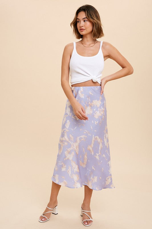 In Loom Bias Midi Skirt Abstract Print - Periwinkle – Debra's Passion ...