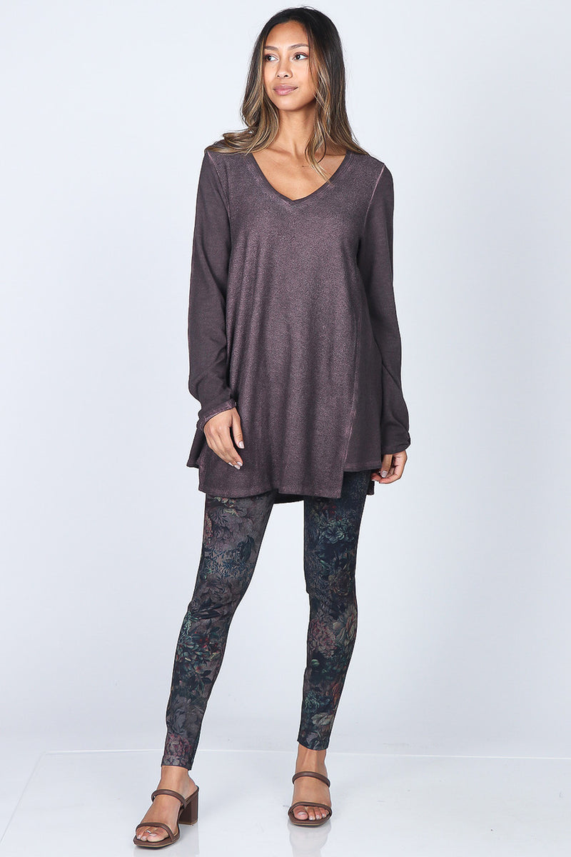 M. Rena Reverse French Terry Tunic Top - Fig | Debra's Passion Boutique